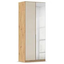 Dreht&uuml;renschrank OTTO HOME "Kleiderschrank Kleiderschr&auml;nke Schrank Garderobe AGORDO mit Glasfront", beige (eiche artisan, glas beige (champagner)), B:91cm H:229cm T:54cm, Holzwerkstoff, Schr&auml;nke, Dreht&uuml;renschrank, durchdachte Innenausstattung, in 8 Breiten und 2 H&ouml;hen MADE IN GERMANY