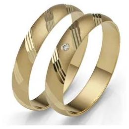 Trauring Firetti "Schmuck Geschenk Gold 375 Hochzeit Ehering "LIEBE" Gr. 58, gold (gelbgoldfarben), Fingerringe, Damen, 58, 0,02 SI = kleine Einschl&uuml;sse mit Brillant, Gelbgold 375, 4mm, Trauring, Made in Germany, wahlweise mit oder ohne Brillanten