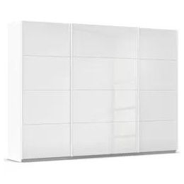 Schwebet&uuml;renschrank OTTO HOME "Kleiderschrank Schrank Garderobe AGORDO mit Glasfront", wei&szlig; (alpinwei&szlig;, glas kristallwei&szlig;), B:315cm H:229cm T:62cm, Holzwerkstoff, Schr&auml;nke, Schwebet&uuml;renschrank, durchdachte Innenausstattung, in 4 Breiten und 2 H&ouml;hen MADE IN GERMANY, Topseller