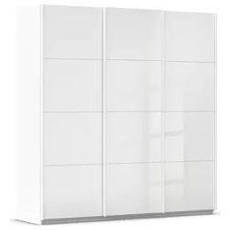 Schwebet&uuml;renschrank OTTO HOME "Kleiderschrank Schrank Garderobe AGORDO mit Glasfront", wei&szlig; (alpinwei&szlig;, glas kristallwei&szlig;), B:203cm H:210cm T:62cm, Holzwerkstoff, Schr&auml;nke, Schwebet&uuml;renschrank, durchdachte Innenausstattung, in 4 Breiten und 2 H&ouml;hen MADE IN GERMANY, Topseller