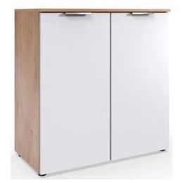 Kommode wimex "Level by fresh to go", wei&szlig; (front wei&szlig;, korpus plankeneiche nachbildung), B:81cm H:84cm T:41cm, Holzwerkstoff, Sideboards, Kommode, 2-t&uuml;rig mit soft-close Funktion, 81cm breit, 84cm hoch