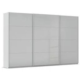 Schwebet&uuml;renschrank OTTO HOME "Kleiderschrank Schrank Garderobe AGORDO mit Glasfront", grau (seidengrau, glas seidengrau), B:360cm H:229cm T:62cm, Holzwerkstoff, Schr&auml;nke, Schwebet&uuml;renschrank, durchdachte Innenausstattung, in 4 Breiten und 2 H&ouml;hen MADE IN GERMANY, Topseller