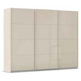 Schwebet&uuml;renschrank OTTO HOME "Kleiderschrank Schrank Garderobe AGORDO mit Glasfront", beige (beige, glas beige (champagner)), B:271cm H:210cm T:62cm, Holzwerkstoff, Schr&auml;nke, Schwebet&uuml;renschrank, durchdachte Innenausstattung, in 4 Breiten und 2 H&ouml;hen MADE IN GERMANY, Topseller