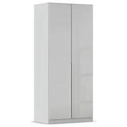 Dreht&uuml;renschrank OTTO HOME "Kleiderschrank Kleiderschr&auml;nke Schrank Garderobe AGORDO mit Glasfront", grau (seidengrau, glas seidengrau), B:91cm H:210cm T:54cm, Holzwerkstoff, Schr&auml;nke, Dreht&uuml;renschrank, durchdachte Innenausstattung, in 8 Breiten und 2 H&ouml;hen MADE IN GERMANY