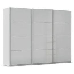 Schwebet&uuml;renschrank OTTO HOME "Kleiderschrank Schrank Garderobe AGORDO mit Glasfront", grau (seidengrau, glas seidengrau), B:271cm H:210cm T:62cm, Holzwerkstoff, Schr&auml;nke, Schwebet&uuml;renschrank, durchdachte Innenausstattung, in 4 Breiten und 2 H&ouml;hen MADE IN GERMANY