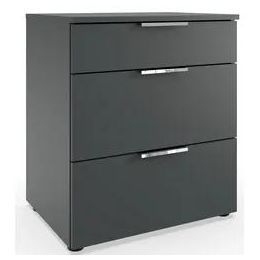 Nachtkommode wimex "Level by fresh to go", grau (graphit), B:54cm H:61cm T:41cm, Holzwerkstoff, Sideboards, 3 Schubladen mit soft-close Funktion, 54cm breit, 61cm hoch