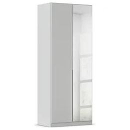 Dreht&uuml;renschrank OTTO HOME "Kleiderschrank Schrank Garderobe AGORDO mit Dekor- oder Hochglanzfront", grau (seidengrau), B:91cm H:229cm T:54cm, Holzwerkstoff, Schr&auml;nke, Dreht&uuml;renschrank, durchdachte Innenausstattung, in 8 Breiten und 2 H&ouml;hen MADE IN GERMANY