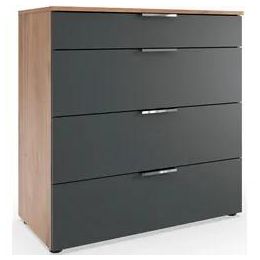 Schubkastenkommode wimex "Level by fresh to go", schwarz (front graphit, korpus plankeneiche nachbildung), B:81cm H:84cm T:41cm, Holzwerkstoff, Sideboards, 4 Schubladen mit soft-close Funktion, 81cm breit, 84cm hoch