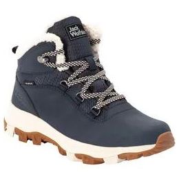 Outdoorwinterstiefel Jack Wolfskin "EVERQUEST TEXAPORE MID W", Damen, Gr. 39, blau (schwarz, blau, off, wei&szlig;), Leder, Textil, Schuhe Outdoorwinterstiefel, Winterboots, Snowboots, Winterschuhe, wasserdicht & gef&uuml;ttert