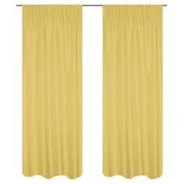 Vorhang HOME BASICS "MAITE" Gr. 3, gelb, B:135cm H:225cm, Polyester, Gardinen