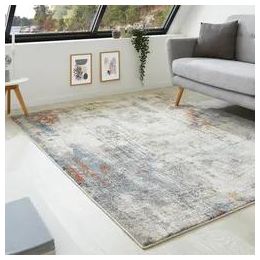 Teppich LUXOR living "Montreal", beige (beige, blau), B:120cm H:12mm L:170cm, Polypropylen, Teppiche, Teppich, Kurzflor, modernes Design, Wohnzimmer, Schlafzimmer