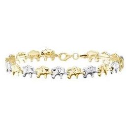 Armband Firetti "Schmuck Geschenk Gold 333 Armschmuck Armkette Goldarmband Elefant", gold (gelbgoldfarben, wei&szlig;goldfarben), Armb&auml;nder, Damen, 19cm, Gelbgold 333, Armband