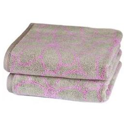 Handt&uuml;cher Ross "Bl&uuml;tenfond", rosa (flanell, mauve), B:50cm L:100cm, Frottier, Obermaterial: 100% Baumwolle, Handt&uuml;cher, aus feinster Mako-Baumwolle