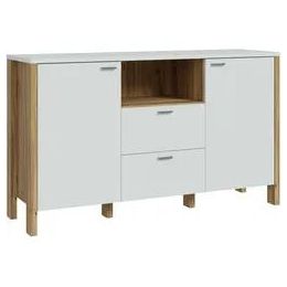 Sideboard FORTE "Saitama", grau (mauvella eiche, secret grau), B:146,4cm H:86,5cm T:41,6cm, Spanplatte, Sideboards, Sideboard