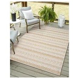 Teppich "Piazza, LAGERR&Auml;UMUNG", beige (beige,cream), B:140cm H:8mm L:200cm, Polypropylen, MyFlair M&Ouml;BEL & ACCESSOIRES, Teppiche, Teppich, modernes Design, gestreift, In & Outdoor geeignet, Balkon, Terrasse