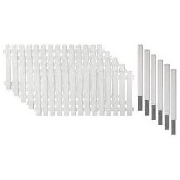 TETZNER & JENTZSCH Gartenzaun TETZNER & JENTZSCH "Lexington 3", wei&szlig;, H:80cm, Polyvinylchlorid (PVC), Zaunelemente, Kunststoff, 80 cm hoch, 5 Elemente f&uuml;r 9,54 m, 6 Alu-Pfosten