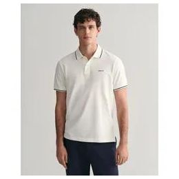 Poloshirt Gant "TIPPING SS PIQUE POLO", Herren, Gr. XL, wei&szlig;, Jersey, Obermaterial: 100% Baumwolle, Shirts