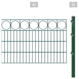 Doppelstabmattenzaun Arvotec "ESSENTIAL 80 zum Einbetonieren "Ring" mit Zierleiste", gr&uuml;n (dunkelgr&uuml;n), H:80cm, Kunststoff, Stahl, Zaunelemente, Zaunh&ouml;he 80 cm, Zaunl&auml;nge 2 - 60 m