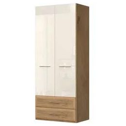 Kleiderschrank OTTO HOME "Gala, beige hochgl&auml;nzend UV lackiert, kratzfest, FSC-zertifiziert", beige (beige, pacific walnut), B:92cm H:224cm T:56cm, Holzwerkstoff, MDF, Schr&auml;nke, Kleiderschrank, hoher Schrank (224cm), in den Breiten 92 und 137cm, Made in Europe
