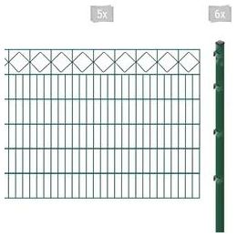 Doppelstabmattenzaun Arvotec "ESSENTIAL 120 zum Einbetonieren "Karo" mit Zierleiste", gr&uuml;n (dunkelgr&uuml;n), H:120cm, Kunststoff, Stahl, Zaunelemente, Zaunh&ouml;he 120 cm, Zaunl&auml;nge 2 - 60 m