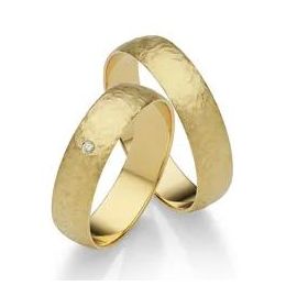 Trauring Firetti "Schmuck Geschenk Gold 375 Hochzeit Ehering "LIEBE" Gr. 63, gold (gelbgoldfarben), Fingerringe, Damen, 63, 0,01 SI = kleine Einschl&uuml;sse mit Brillant, Gelbgold 585, 5mm, Trauring, Made in Germany, wahlweise mit oder ohne Brillant