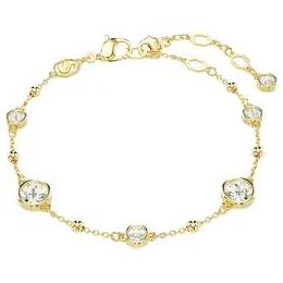Armkette Swarovski "Schmuck Geschenk Imber Armband" Gr. M, gold (gelbgoldfarben, kristallwei&szlig;, kristallwei&szlig;), Armb&auml;nder, Damen, M, Metall, Armkette, mit Swarovski Kristall
