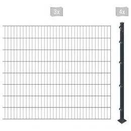Einstabmattenzaun Arvotec "ESSENTIAL 160 zum Einbetonieren", grau (anthrazit), H:160cm, Kunststoff, Stahl, Zaunelemente, Zaunh&ouml;he 160 cm, Zaunl&auml;nge 2 - 60 m