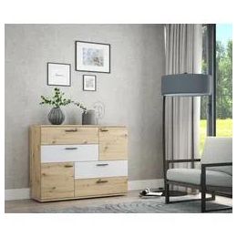 Kommode FORTE "Skive", braun (eiche, grau), B:125cm H:95,9cm T:41,3cm, Sideboards, Kommode, Breite ca. 125 cm
