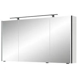 Spiegelschrank SAPHIR "Serie 7045 Badezimmer-Spiegelschrank inkl. LED-Beleuchtung, 3 T&uuml;ren", wei&szlig; (wei&szlig; glanz), B:133,2cm H:70,3cm T:17cm, Holzwerkstoff, Schr&auml;nke, Spiegelschrank, Badschrank 133,2 cm breit, inkl. LEDplus Schalter und T&uuml;rd&auml;mpfer