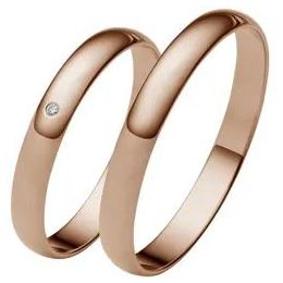 Trauring Firetti "Schmuck Geschenk Gold 375 Hochzeit Ehering "LIEBE" Gr. 58, rosa (ros&eacute;goldfarben), Fingerringe, Damen, 58, 0,01 SI = kleine Einschl&uuml;sse mit Brillant, Ros&eacute;gold 585, 3mm, Trauring, Made in Germany, wahlweise mit oder ohne Brillant