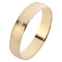 Trauring Firetti "Schmuck Geschenk Gold Hochzeit Ehering Trauring "LIEBE" Gr. 22, gold (gelbgoldfarben), Fingerringe, Damen, 22, 0,01 SI = kleine Einschl&uuml;sse mit Brillant, Gelbgold 375, 4mm, Trauring, Made in Germany, wahlweise mit oder ohne Brillant