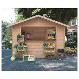 Gartenhaus Karibu "Verkaufshaus 2 naturbelassen", beige (naturbelassen), Holzwerkstoff, Gartenh&auml;user, Gartenhaus, aus hochwertiger nordischer Fichte, Topseller