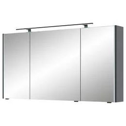 Spiegelschrank SAPHIR "Serie 7045 Badezimmer-Spiegelschrank inkl. LED-Beleuchtung, 3 T&uuml;ren", grau (stahlgrau), B:133,2cm H:70,3cm T:17cm, Holzwerkstoff, Schr&auml;nke, Spiegelschrank, Badschrank 133,2 cm breit, inkl. LEDplus Schalter und T&uuml;rd&auml;mpfer