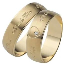 Trauring Firetti "Schmuck Geschenk Gold 375 Hochzeit Ehering Trauring "Ich liebe Dich" Gr. 22, gold (gelbgoldfarben), Fingerringe, Damen, 22, 0,01 SI = kleine Einschl&uuml;sse mit Brillant, Gelbgold 585, 6mm, Trauring, Made in Germany, wahlweise mit oder ohne Brillant