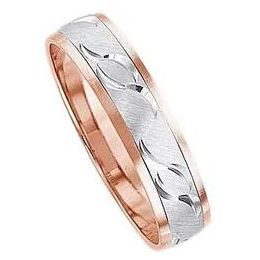 Trauring Firetti "Schmuck Geschenk Gold 375 Hochzeit Ehering Trauring "LIEBE" Gr. 18, rosa (wei&szlig;goldfarben, ros&eacute;goldfarben), Fingerringe, Damen, 18, ohne Brillant, Ros&eacute;gold 375 Wei&szlig;gold 375, 5mm, Ros&eacute;gold 375, Wei&szlig;gold 375, Trauring, Made in Germany, wahlweise mit oder ohne Brillant