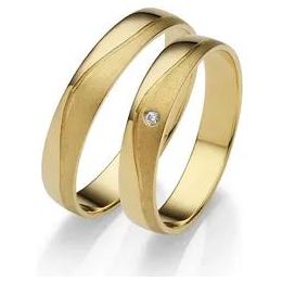 Trauring Firetti "Schmuck Geschenk Gold 375 Hochzeit Ehering "LIEBE" Gr. 50, gold (gelbgoldfarben), Fingerringe, Damen, 50, 0,01 SI = kleine Einschl&uuml;sse mit Brillant, Gelbgold 585, 4mm, Trauring, Made in Germany, wahlweise mit oder ohne Brillant