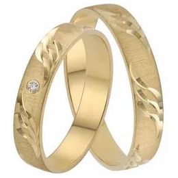 Trauring Firetti "Schmuck Geschenk Gold 375 Hochzeit Ehering "LIEBE" Welle" Gr. 20, gold (gelbgoldfarben), Fingerringe, Damen, 20, ohne Brillant, Gelbgold 375, 4mm, Trauring, Made in Germany, wahlweise mit oder ohne Brillant