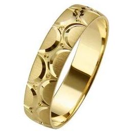 Trauring Firetti "Schmuck Geschenk Gold 375 Hochzeit Ehering "LIEBE" Gr. 16,5, gold (gelbgoldfarben), Fingerringe, Damen, 16,5, ohne Brillant, Gelbgold 375, 5mm, Trauring, Made in Germany, wahlweise mit oder ohne Brillant