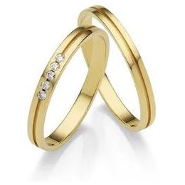 Trauring Firetti "Schmuck Geschenk Gold 375 Hochzeit Ehering "LIEBE" Gr. 53, gold (gelbgoldfarben), Fingerringe, Damen, 53, 0,05 SI = kleine Einschl&uuml;sse mit Brillanten, Gelbgold 375, 2,5mm, Trauring, Made in Germany, wahlweise mit oder ohne Brillanten