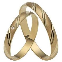 Trauring Firetti "Schmuck Geschenk Gold 375 Hochzeit Ehering "LIEBE" Gr. 18, gold (gelbgoldfarben), Fingerringe, Damen, 18, ohne Brillant, Gelbgold 585, 3mm, Trauring, Made in Germany, wahlweise mit oder ohne Brillant