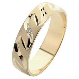 Trauring Firetti "Schmuck Geschenk Gold 375 Hochzeit Ehering "LIEBE" Gr. 22, gold (gelbgoldfarben), Fingerringe, Damen, 22, 0,01 SI = kleine Einschl&uuml;sse mit Brillant, Gelbgold 375, 5mm, Trauring, Made in Germany, wahlweise mit oder ohne Brillant