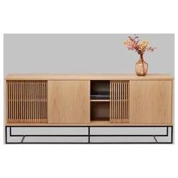 Sideboard WOODMAN "Ende", braun (eiche), B:188cm H:75cm T:45cm, FSC-zertifiziertes teilmassives Holz, Sideboards, Sideboard, Kommode, teilmassiv, Metallf&uuml;&szlig;e, Breite 188 cm, FSC