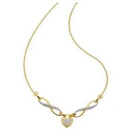 Collier Firetti "Schmuck Geschenk Halsschmuck Halskette Ankerkette Infinity+Schleife", silber (gelbgoldfarben, silberfarben), Halsketten, Damen, 0,01, Diamanten Silber 925 (Sterlingsilber), L: 45, Diamanten, Silber 925 (Sterlingsilber), Collier, mit Diamant