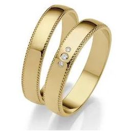 Trauring Firetti "Schmuck Geschenk Gold 375 Hochzeit Ehering "LIEBE" Gr. 63, gold (gelbgoldfarben), Fingerringe, Damen, 63, 0,02 SI = kleine Einschl&uuml;sse mit Brillanten, Gelbgold 375, 4mm, Trauring, Made in Germany, wahlweise mit oder ohne Brillanten