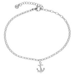 Fu&szlig;kette Firetti "Schmuck Geschenk K&ouml;rperschmuck Maritim Anh&auml;nger Anker+Seil Ankerkette", silber (silberfarben), Fu&szlig;ketten, Damen, Edelstahl