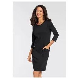 Jerseykleid Laura Scott, Damen, Gr. 48, N-Gr, schwarz, Milano Rib, Obermaterial: 68% Viskose, 25% Polyester, 7% Elasthan, clean, unifarben, figurbetont kurz, Rundhals, B&uuml;ndchen, Kleider Jerseykleid, festlich, kurzes Kleid, figurbetont, aus Milano-Ribstoff