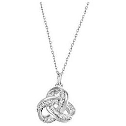Kette mit Anh&auml;nger Firetti "Schmuck Geschenk Silber 925 Halsschmuck Halskette Ankerkette Knoten", silber (silberfarben, kristallwei&szlig;), Halsketten, Damen, Silber 925 (Sterlingsilber), L: 45, mit Zirkonia (synth.)