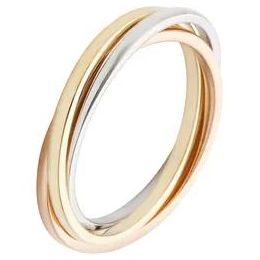 Goldring Firetti "Schmuck Geschenk Gold 375 verschlungene Tricolor-Optik" Gr. 54, rosa (gelbgoldfarben, wei&szlig;goldfarben, ros&eacute;goldfarben), Fingerringe, Damen, 54, Gelbgold 375 Ros&eacute;gold 375 Wei&szlig;gold 375, 1,5mm, Gelbgold 375, Ros&eacute;gold 375, Wei&szlig;gold 375, Goldring, Made in Germany