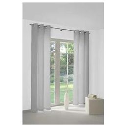 Vorhang WIRTH "Neveres" Gr. 2, grau (platingrau), B:135cm H:175cm, Jacquard, Baumwolle, Gardinen