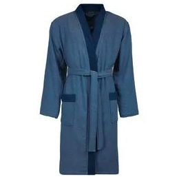 Herrenbademantel Bugatti "Francesco, ideal f&uuml;r Sauna & Spa, Hotelbademantel, Morgenmantel" Gr. XL, blau (marine blau), L:115cm, Webvelours, Hausm&auml;ntel, Kimonomantel